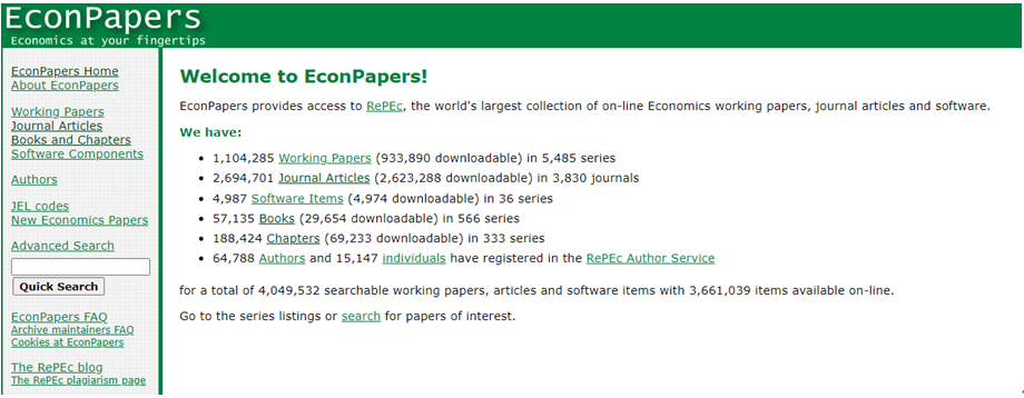 EconPapers 经济论文数据库
